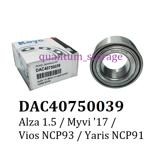 Koyo Perodua Toyota Wheel Bearing Front DAC40750039 Alza 1.5 Myvi '17 ...