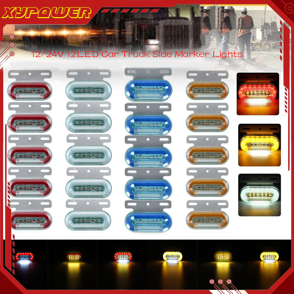 12/24V 12LED Car Truck Side Marker Lights Signal Indicator Lamp Warning ...