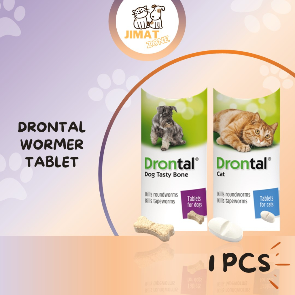 Bayer Original Drontal Cat Tasty Bone Wormer Dog Deworm For Pet 1 ...