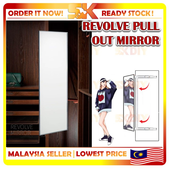 🇲🇾 Revolve Wardrobe Pull Out Mirror Slides Wardrobe Cupboard Pull Out ...
