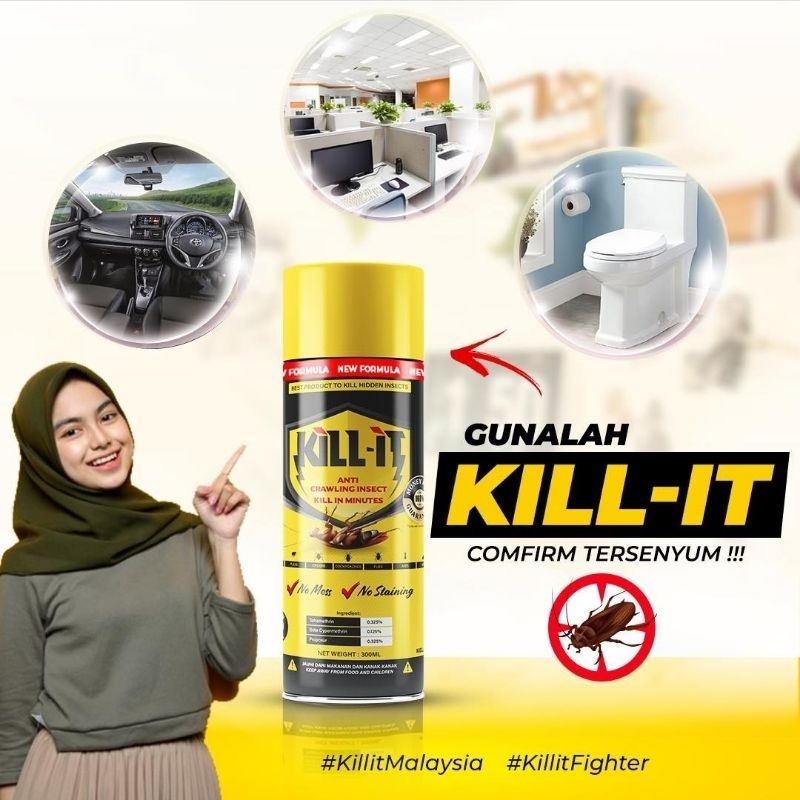 READY STOCK ! PEST CONTROL KILL IT LIPAS SEMUT KERETA SPRAY LIPAS ...