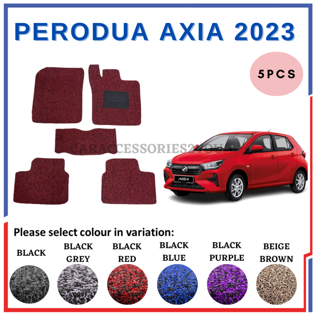 Perodua Axia 2023 - Present OEM Precut PVC Carpet Coil Mat (Magic Grip ...