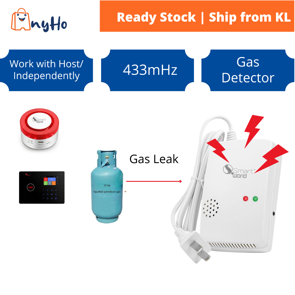 Smart World 433mhz Gas Detector Gas Leak Alarm Sensor Detector Home Security Tool High Quality