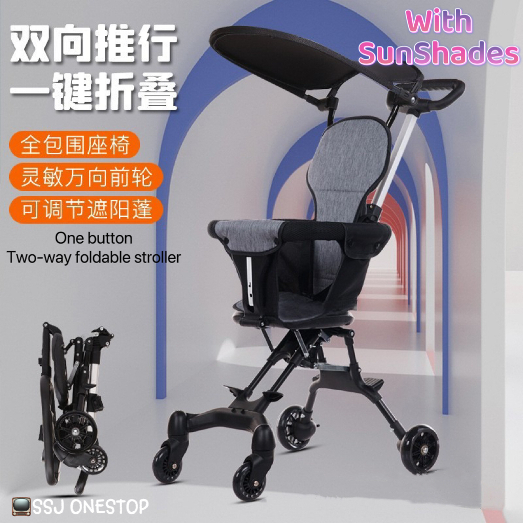 2 Way Facing Baby Stroller Magic stroller 4 wheels Ultra lightweight ...