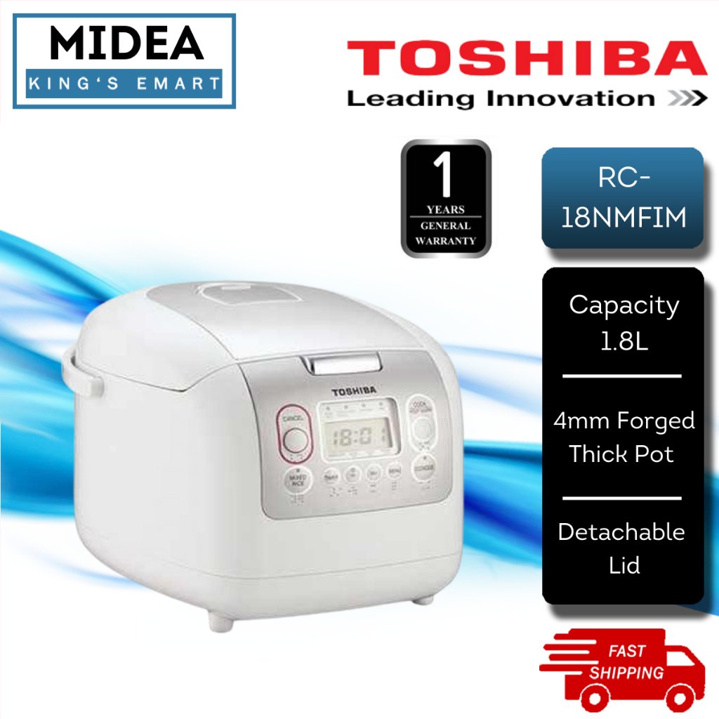 Toshiba 1.8L Digital Rice Cooker With 4MM Non Stick Forged Thick Pot RC ...