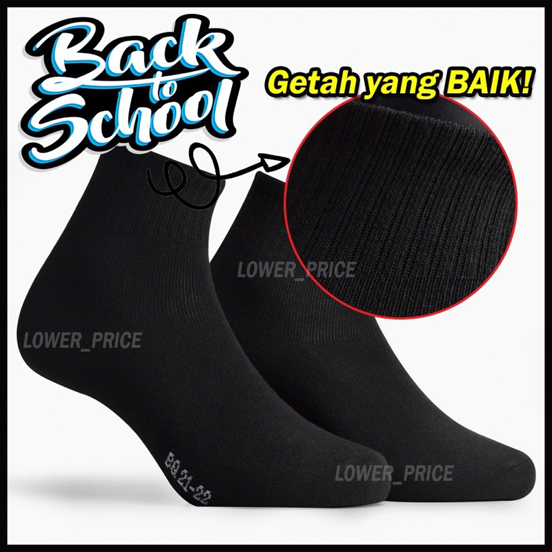 STOKING SEKOLAH HITAM Black Sock School Cotton Stoking Hitam Sekolah ...