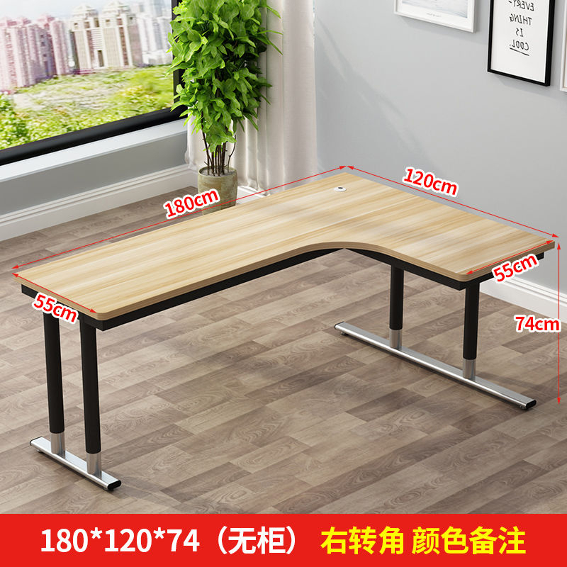 180*120cm Full White and Walnut Corner Table L Shaped Office Desk ...