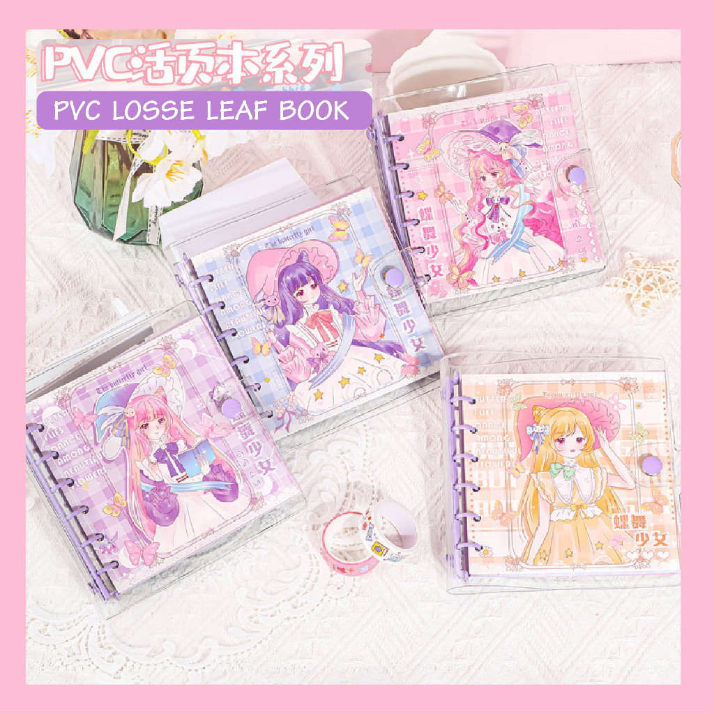 PVC Notebook Cute Color Page Leather Notebook Planner Book Journal Cute ...