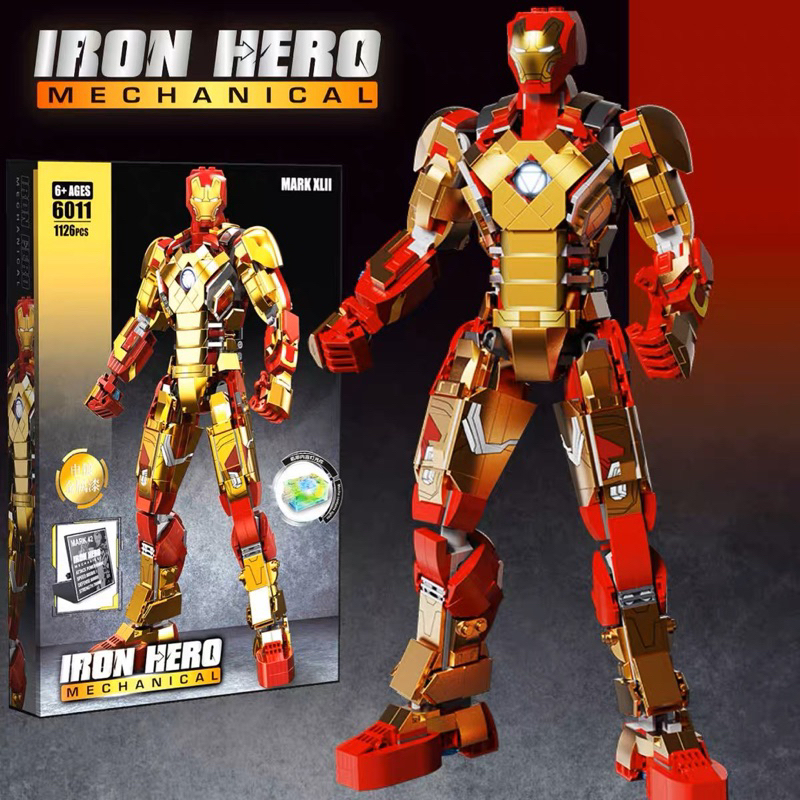 6011 IRON HERO MECHANICAL IRONMAN MK42 BUILDING BLOCKS (LW6011 ...
