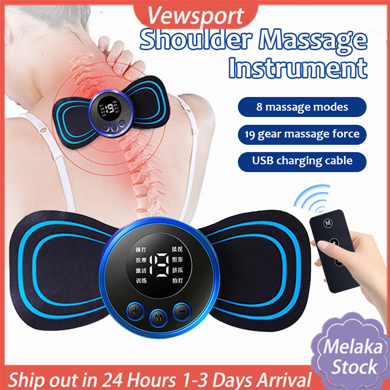 EMS Neck Stretcher Electric Massager 8 Mode Cervical Massage Patch ...