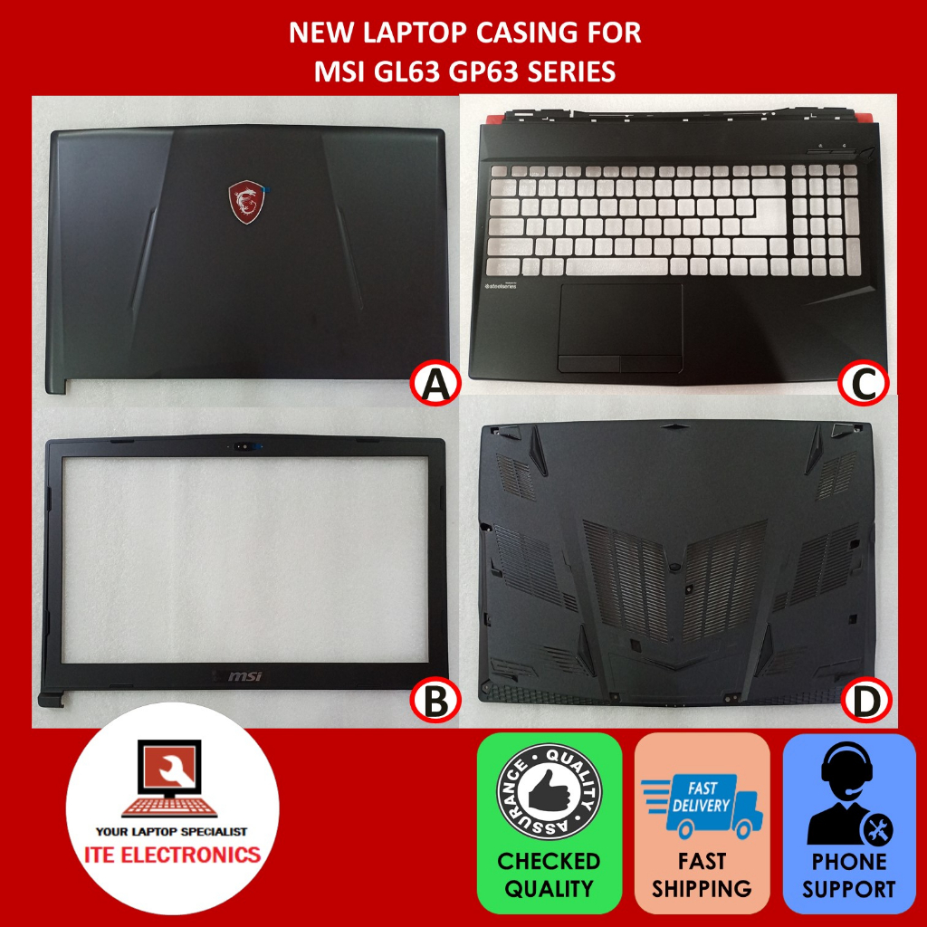 MSI GL63 8RD 8RC 8RE GP63 SERIES LCD TOP COVER FRONT CASING A/ BEZEL ...