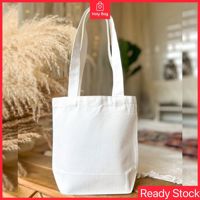 [ 21 x 15 x 8cm ] 12oz Plain Mini Canvas Bag Lunch Box Bag Plain Cotton ...