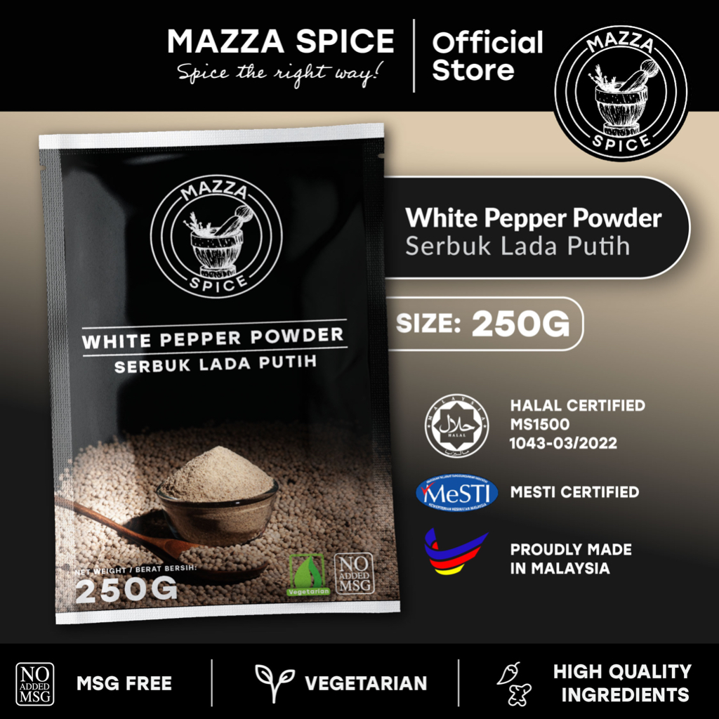Mazza Spice Sarawak White Pepper / Serbuk Lada Putih Sarawak | Shopee ...