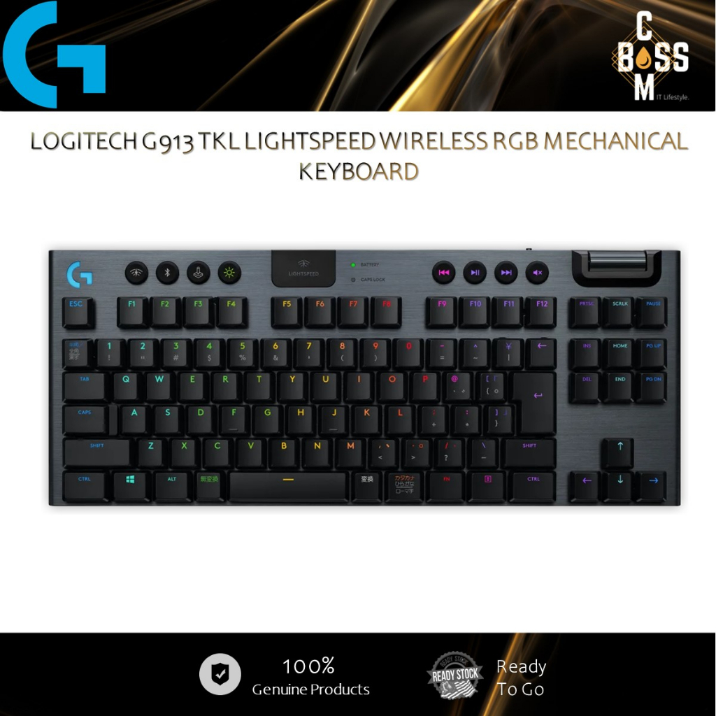 LOGITECH G913 TKL LIGHTSPEED WIRELESS RGB MECHANICAL KEYBOARD | Shopee ...