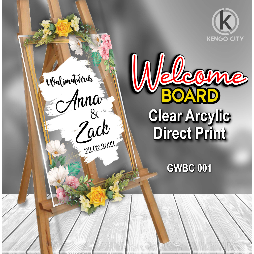 Welcome Board / Acrylic Welcome board / Crystal Board / Wedding Signage ...