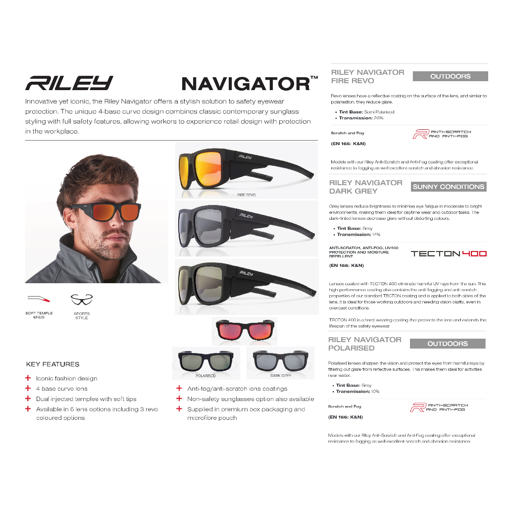Riley Navigator Safety Glasses | Shopee Malaysia