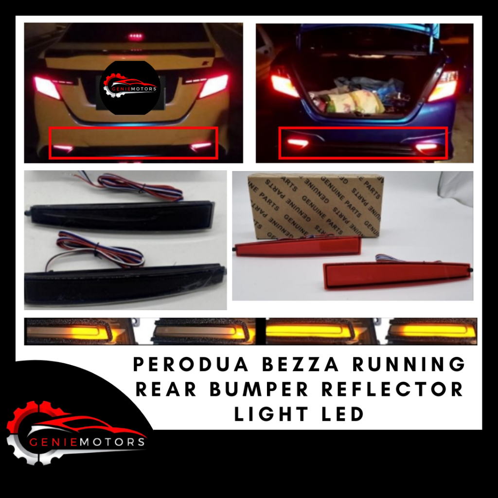 PERODUA BEZZA RUNNING REAR BUMPER REFLECTOR LIGHT LED | Shopee Malaysia
