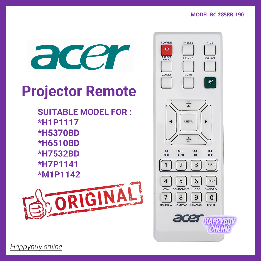 Acer Projector Remote Control RC-285RR Acer Projektor Projectors Remote | Shopee Malaysia