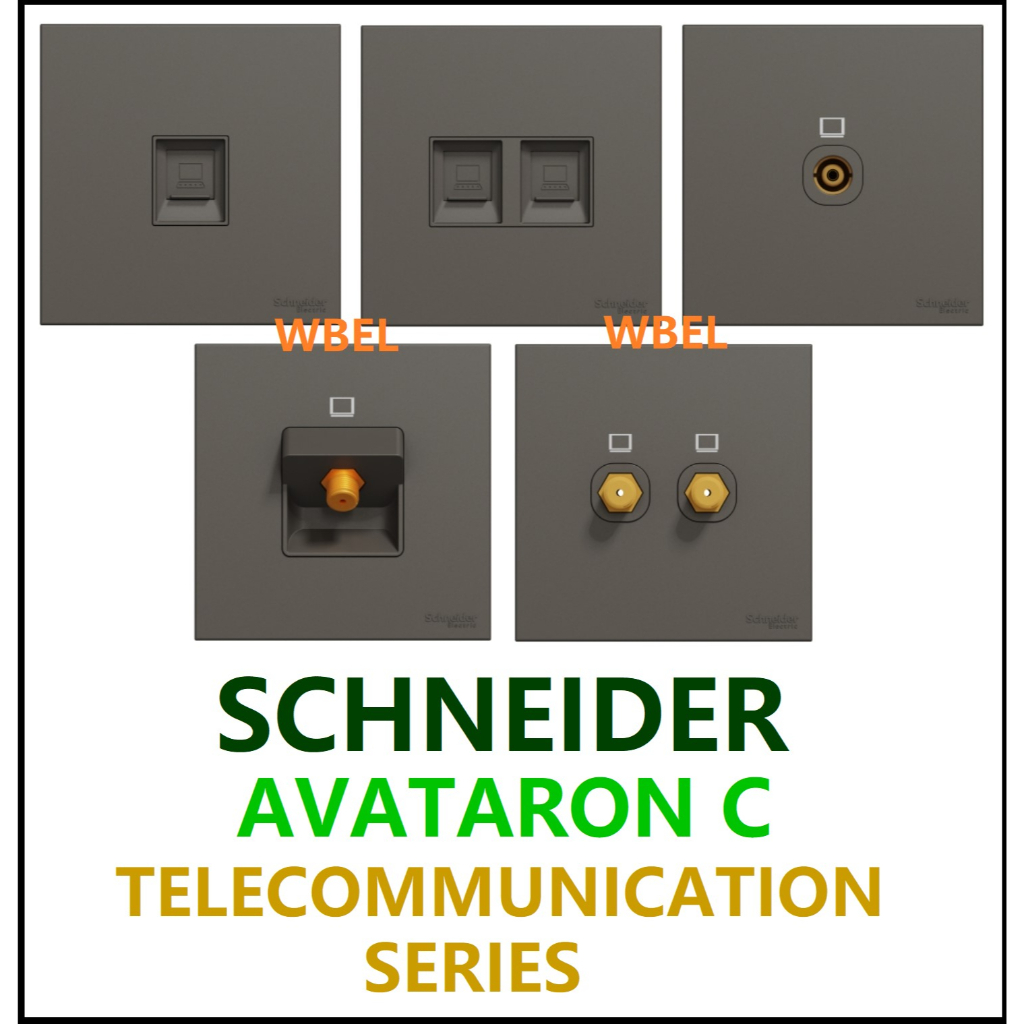 SCHNEIDER AVATARON C TELECOMMUNICATION SERIES DARK GRAY [TEL SOCKET ...