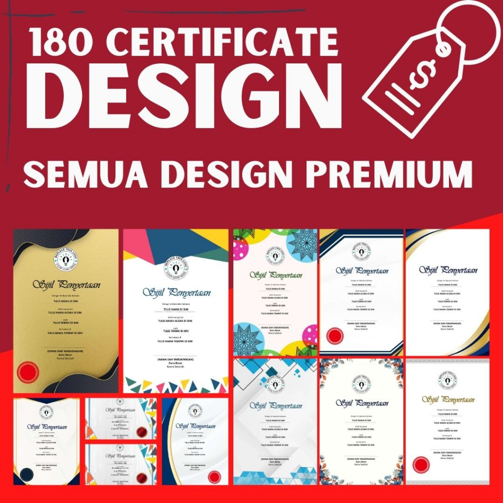 [Powerpoint] 180 Design Template Sijil Certificate Template Editable ...