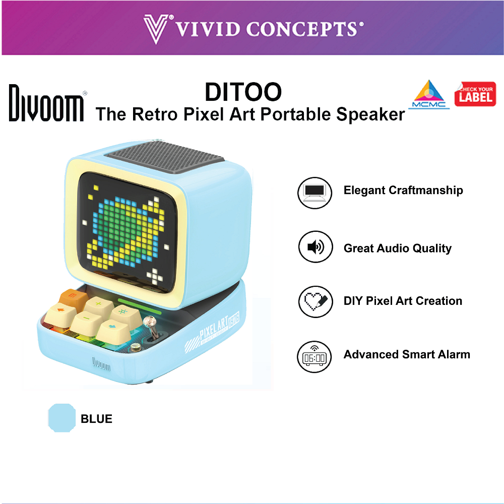 DIVOOM Ditoo Pro - Pixel Art Game Portable Bluetooth Speaker - Original ...