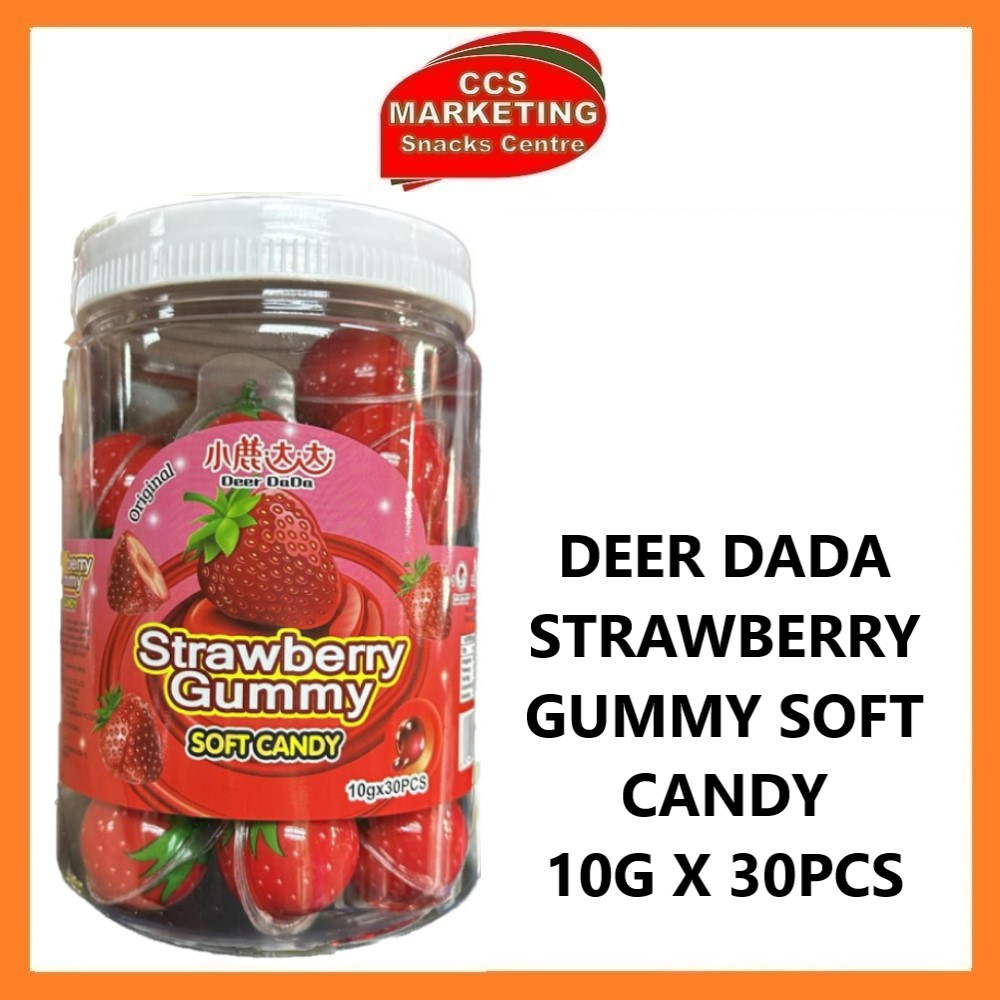 CCS Deer Da Da Strawberry Soft Candy Original 1 Jar ( 10g x 30pcs ...