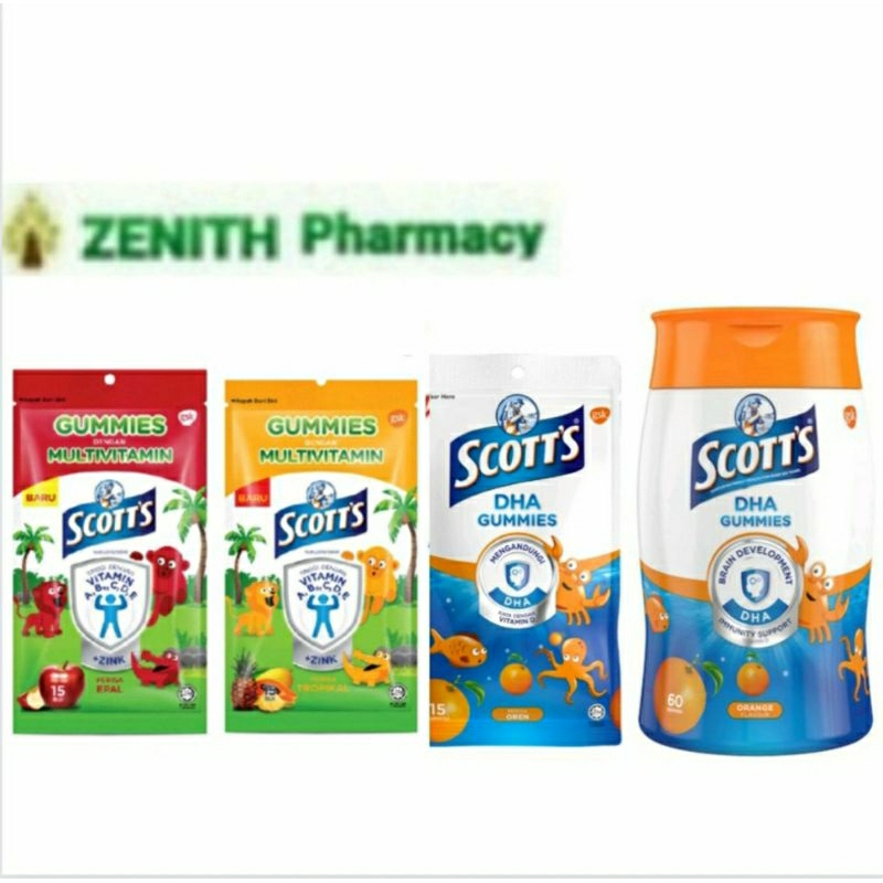 SCOTT'S GUMMIES DHA & MULTIVITAMIN A,B,C,D,E,+ZINK 15'S | Shopee Malaysia