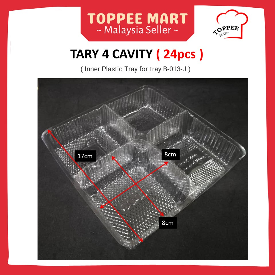 4 Cavity Inner Plastic Tray for B-013-J SQUARE Biscuit CONTAINER x ...