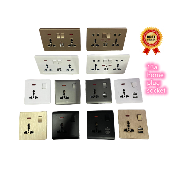 13a plug socket electric switch socket 3pin universal socket suitable for other country plug ...