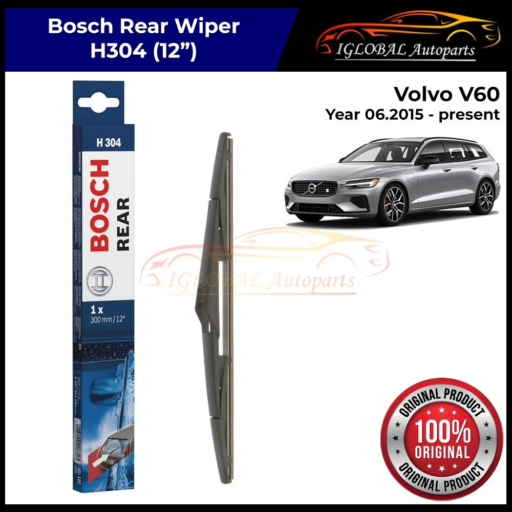 [Rear Wiper] Volvo V60 Year 06.2015-present Bosch H304 Wiper Blade (12 ...