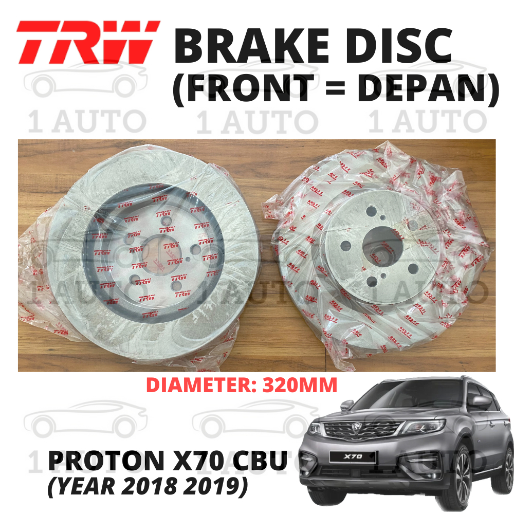 TRW FRONT DEPAN BRAKE DISC ROTOR for PROTON X70 CBU 2018 2019 (1 PAIR ...
