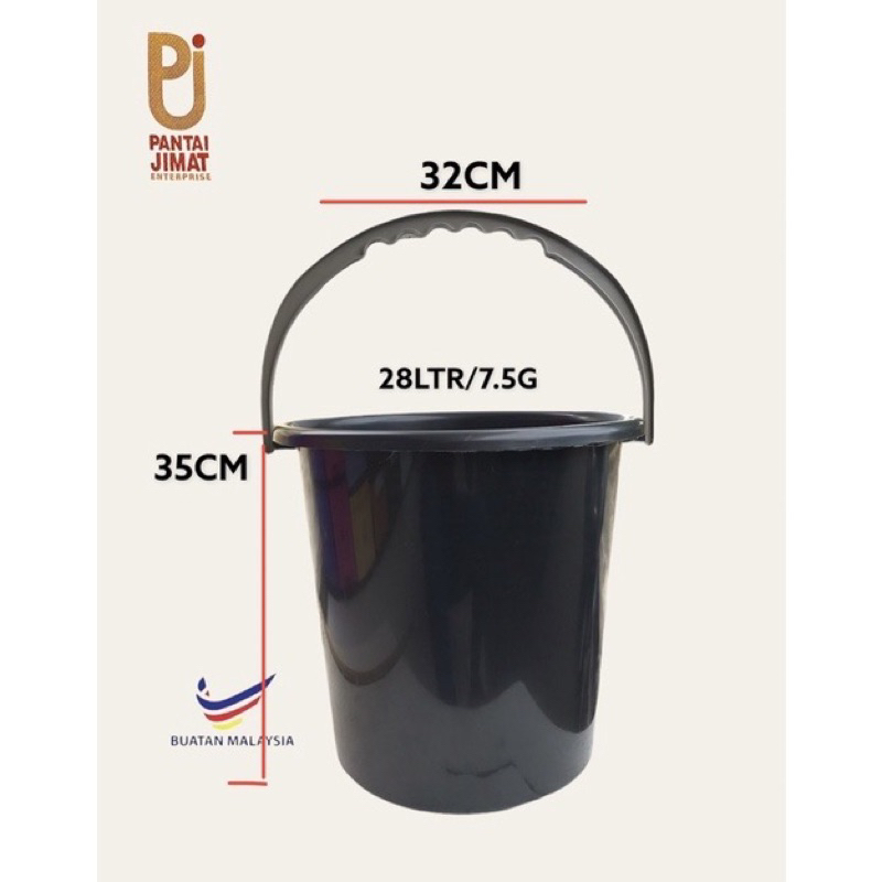28L/7.5G Big Water Pail /7.5gallon Plastic Pail / Bucket / Baldi Air/ Bakul/ Tong Mop/ Tong ...