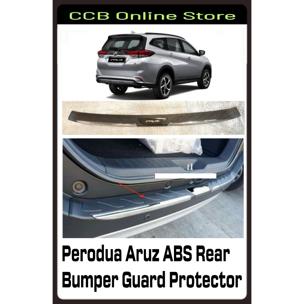 Perodua Aruz ABS Rear Bumper Guard Protector - Black | Shopee Malaysia
