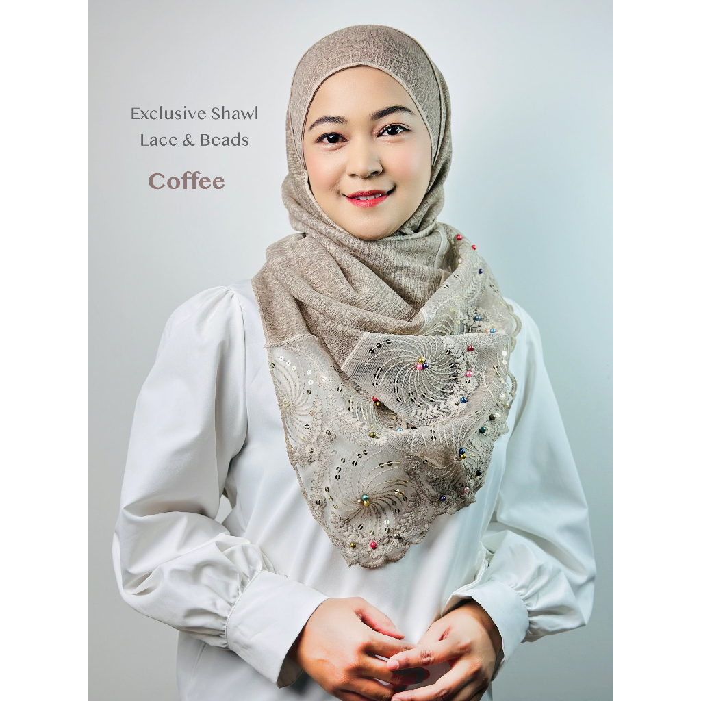 Exclusive Shawl Beads & Lace (Majlis bertunang, bridesmaid, majlis vvip ...