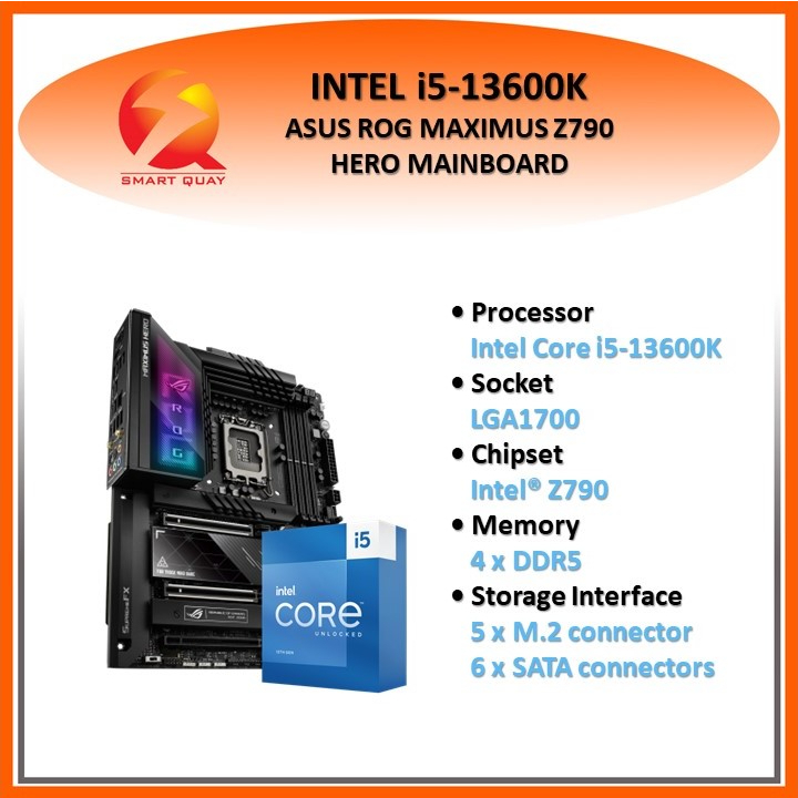 INTEL CORE i5-13600K/ ASUS ROG MAXIMUS Z790 HERO MAINBOARD | Shopee ...