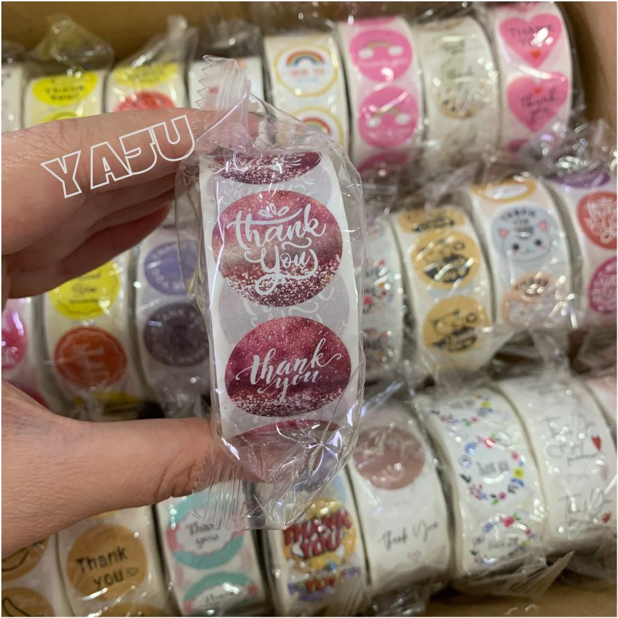 【YAJU!】Thank You & Handmake Sticker 25MM Label Seal Love Terima Kasih ...