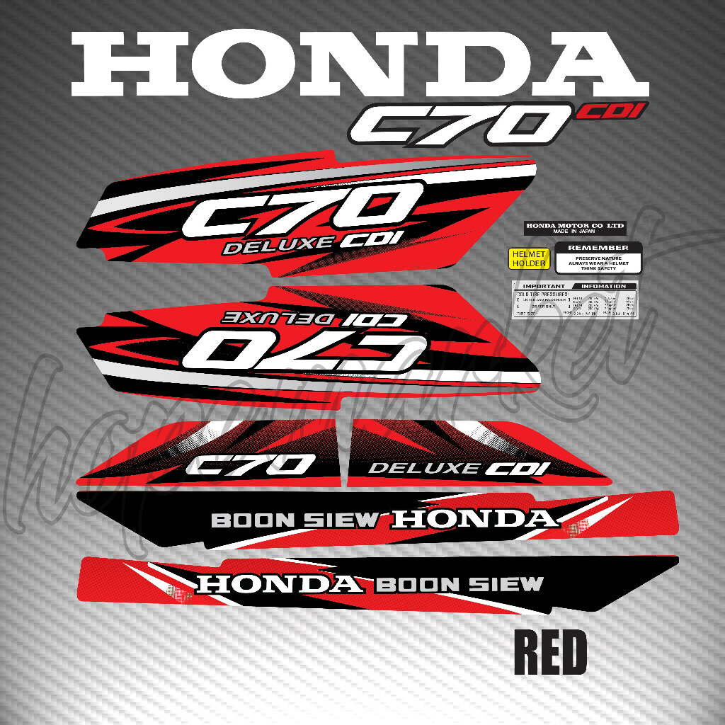 STRIPE MOTOR HONDA C70 (9) CUSTOM NEW MODEL BODY STICKER | Shopee Malaysia
