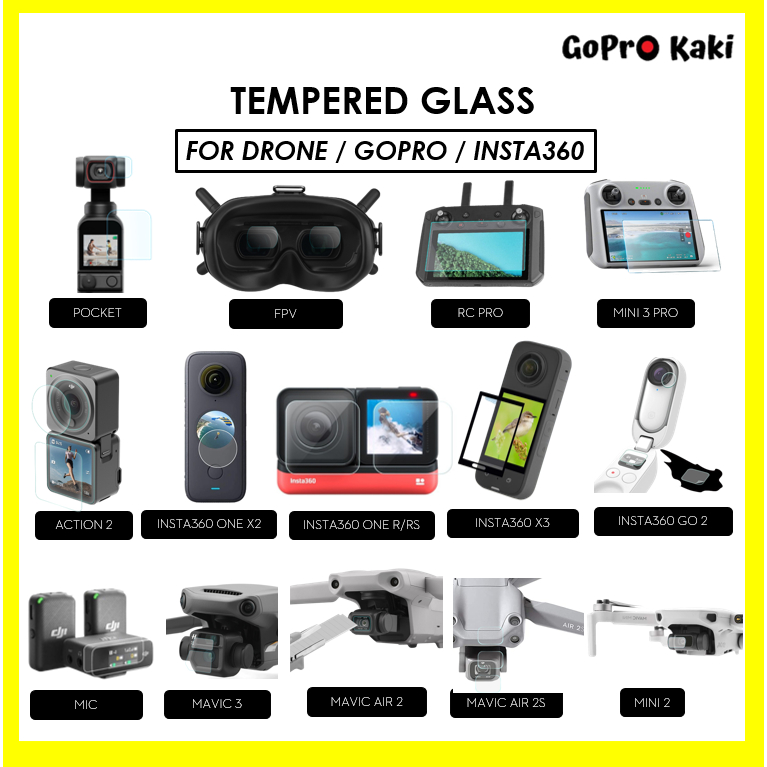 Tempered Glass Screen Protector GoPro Hero 9/10/11/ Insta360 ONE X2/ GO ...