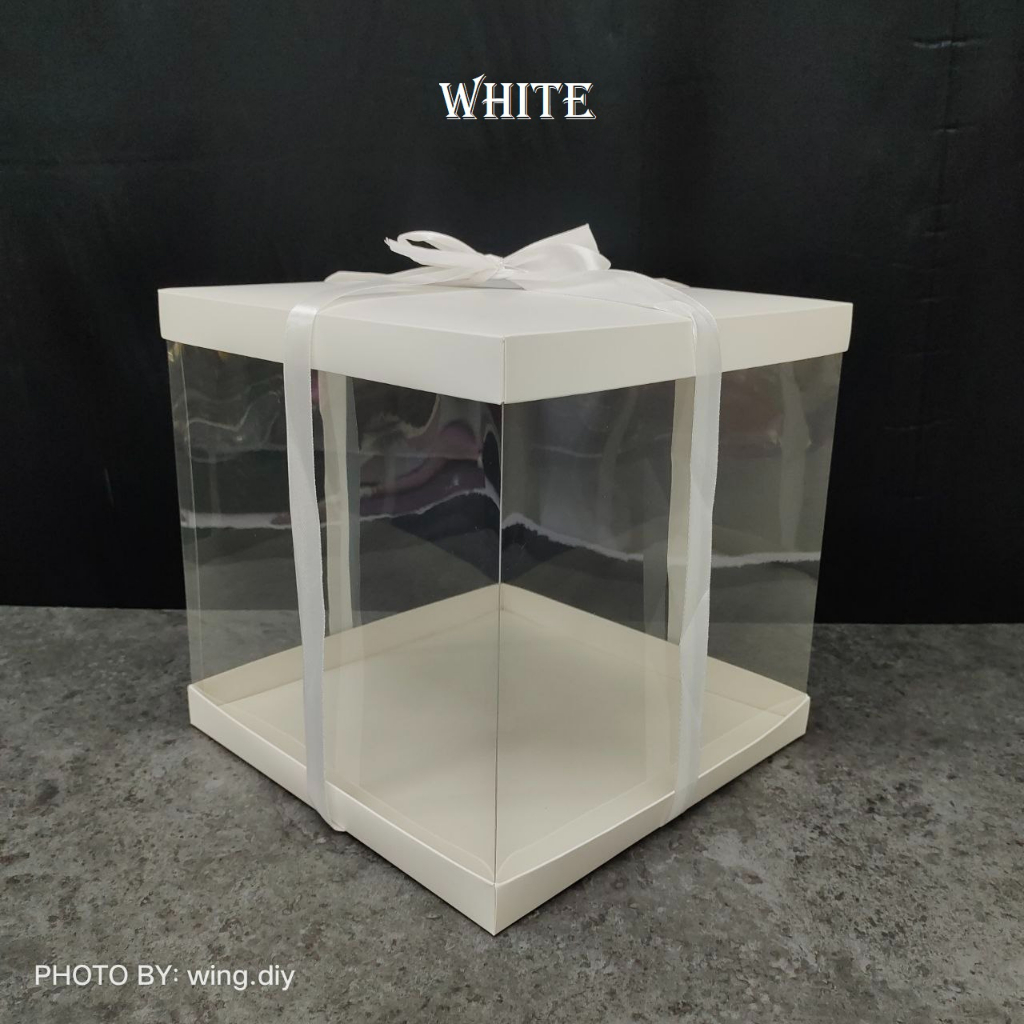 1 PCS | CAKE BOX WITH RIBBON/ KOTAK KEK DENGAN REBEN/ KOTAK HANTARAN ...
