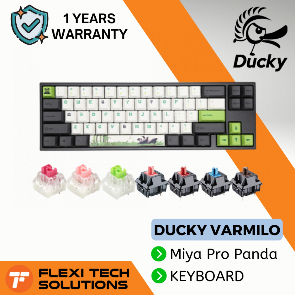 Flexi Tech DUCKY Varmilo Miya Pro Panda V2 Mechanical Keyboard 65% PBT ...