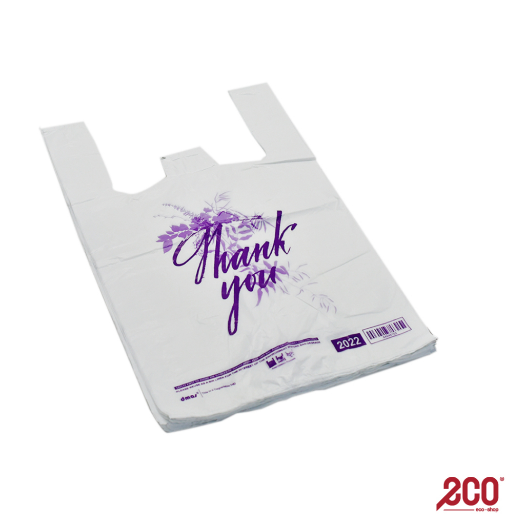 Casa T-Shirt Plastic Bag with 'Thank You' Wording (35cm+15cm x 41cm ...