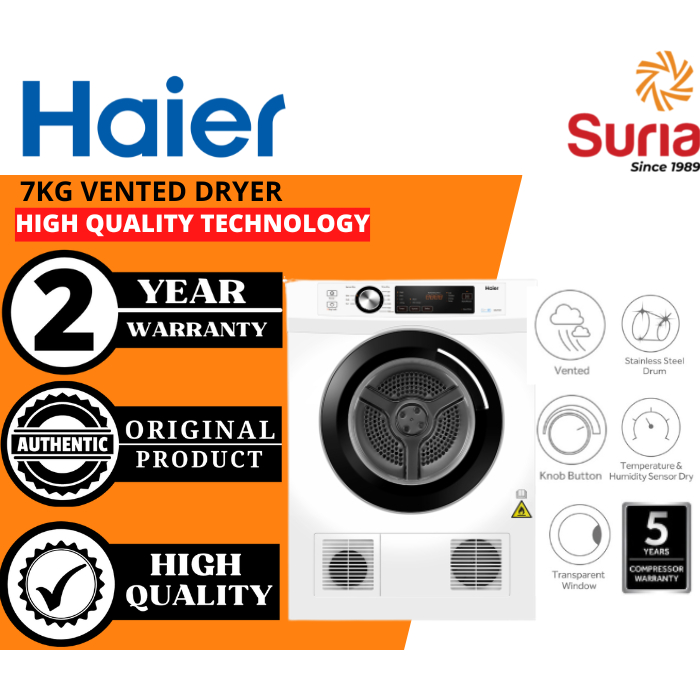 (Free Delivery)Haier 7KG Reversible Vented Dryer Mesin Pengering Basuh ...