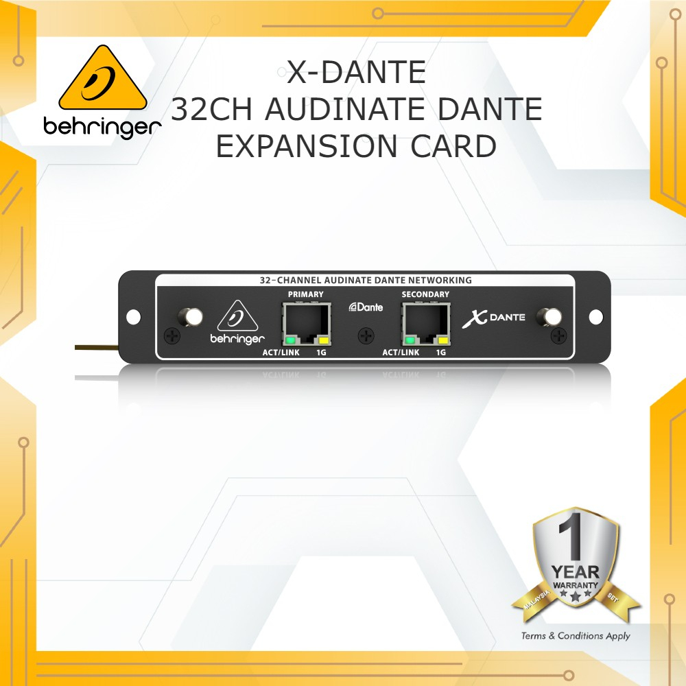 BEHRINGER X-DANTE High-Performance 32-Channel Audinate Dante Expansion ...