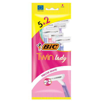 BIC Shaver Twin Lady (Twin Blades) Disposable Pouch 5 + 2 | Shopee Malaysia