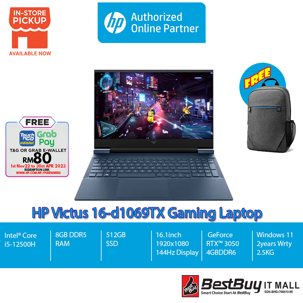 HP Victus 12th Gen Gaming Laptop (Intel CORE i5-12500H, 8GB DDR5 RAM ...