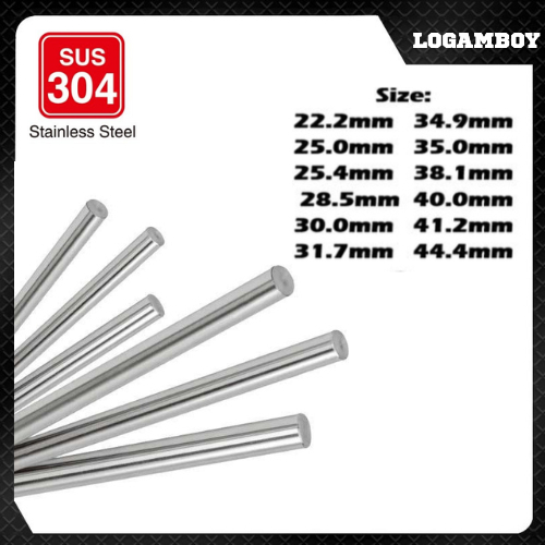 STAINLESS STEEL ROD SS304 SHAFT TIDAK KARAT ROUND BAR BULAT 25mm 30mm ...