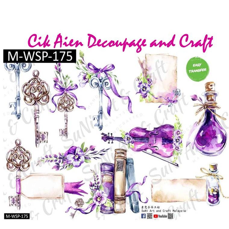 SuNi Art and Craft NEW Easy Transfer Water Slide Paper with Object ...