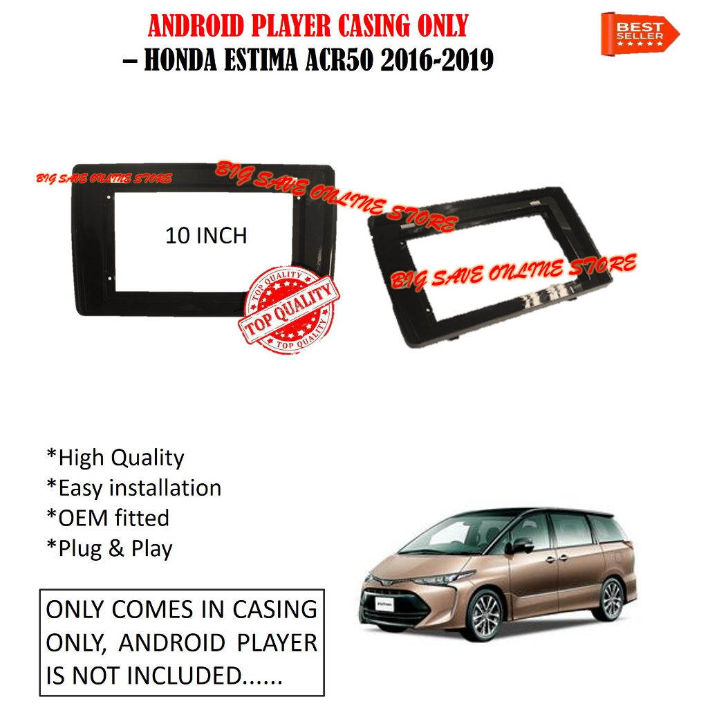 TOYOTA ESTIMA ACR50 2016 - 2019 10 INCH ANDROID CASING | Shopee Malaysia