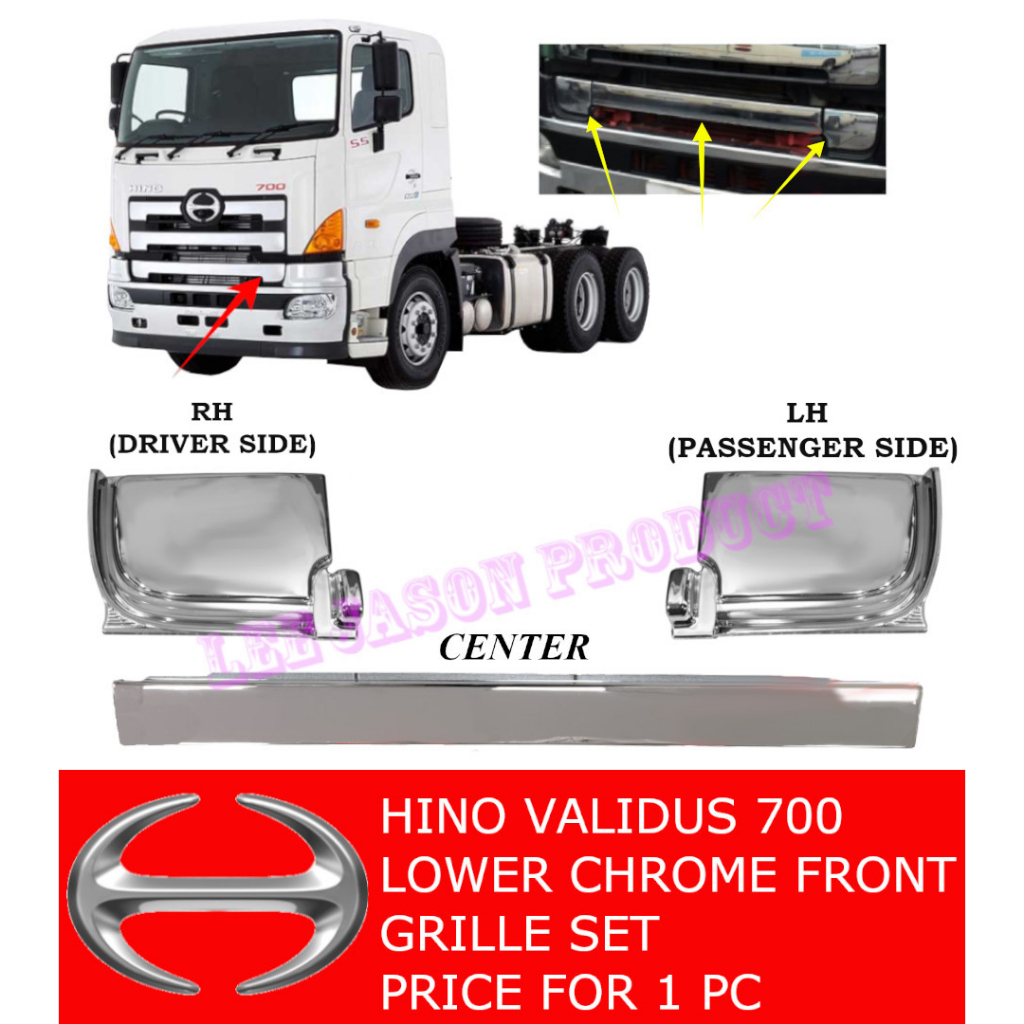 J121s08 Hino Validus 700 Series Chrome Lower Front Grille Set Shopee