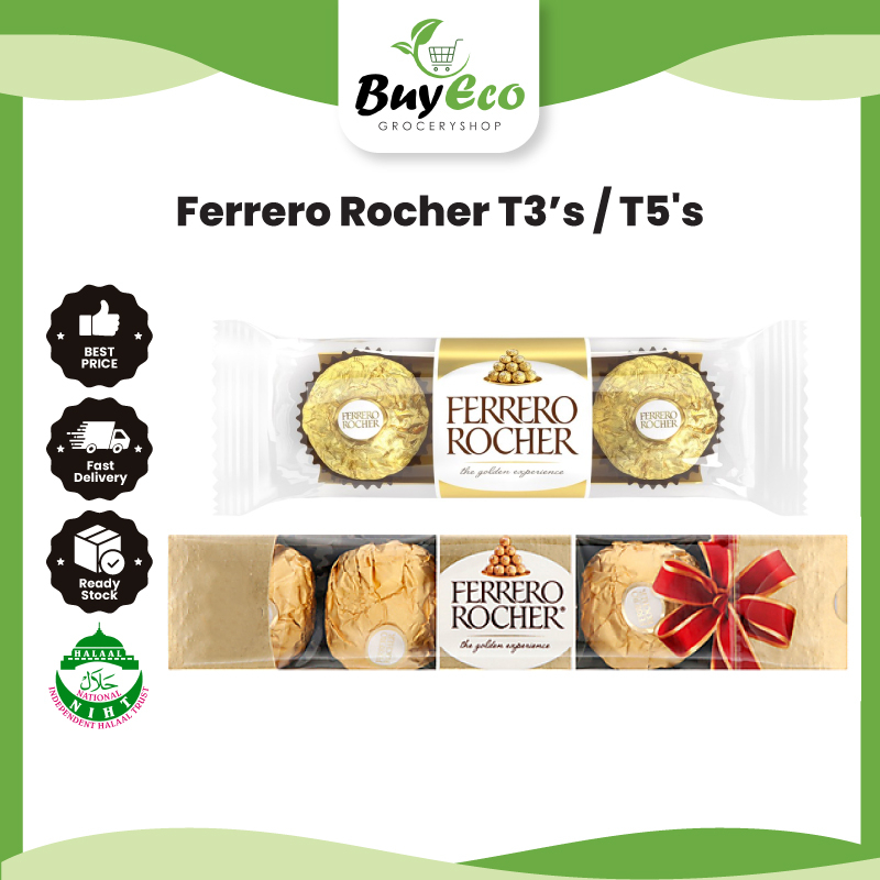 Ferrero Rocher T3’s / T5's in 1 pack Chocolate (3pcs & 5pcs) | Shopee ...
